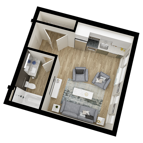 3d Studio Apartment Floor Plans